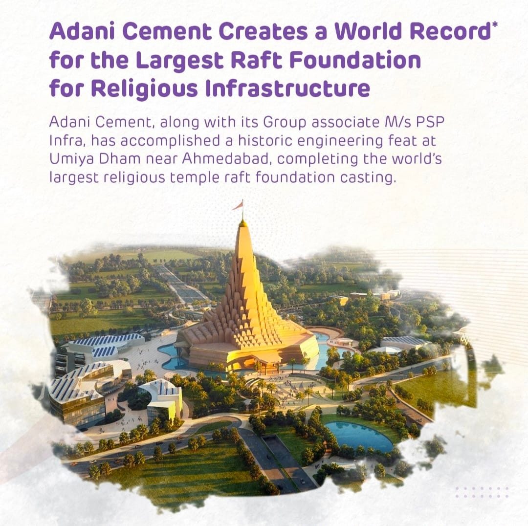 Adani Cement Creates a World Record for the Largest Raft Foundation for ...